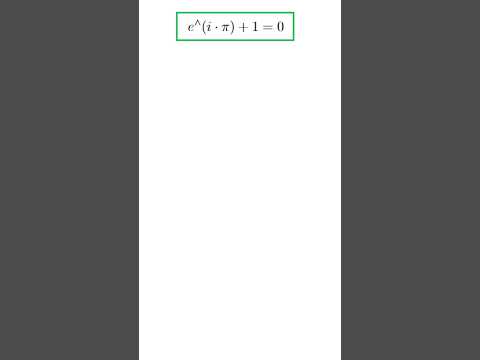 The most beautiful equation?