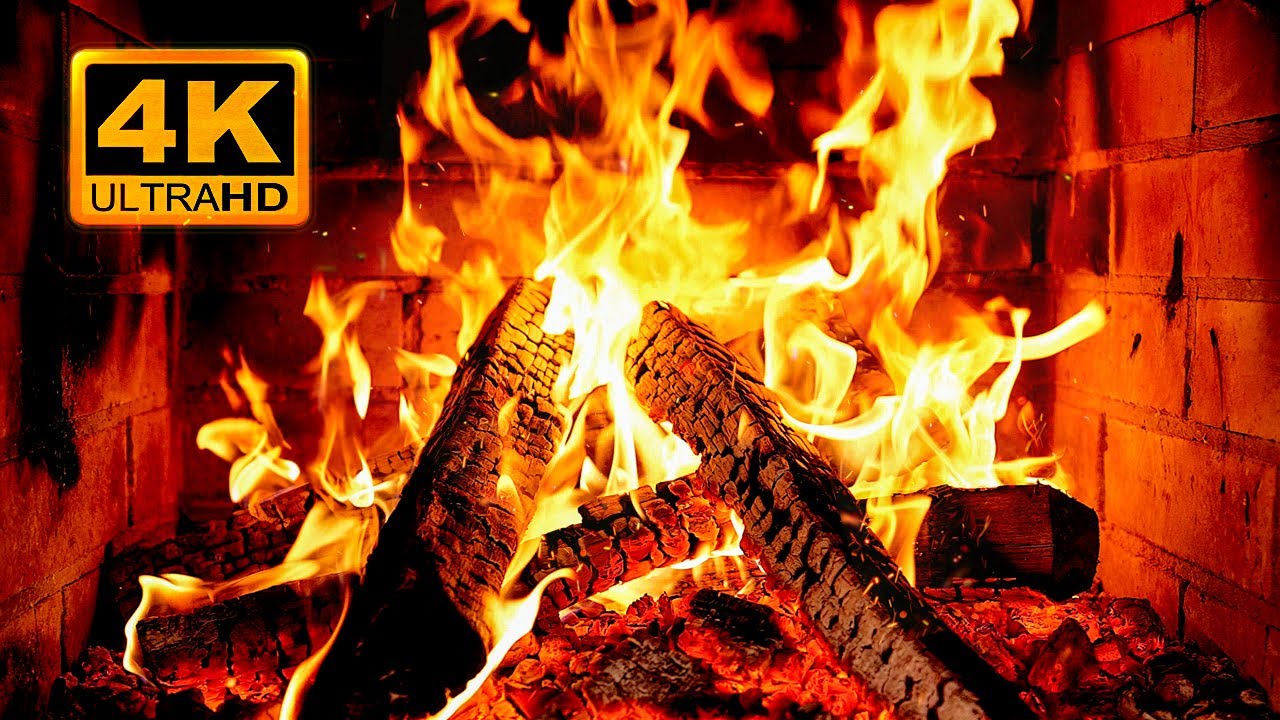🔥 Fireplace 4K. Cozy Winter Night