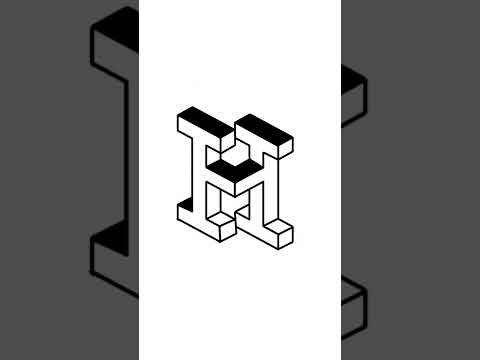Alphabet H 3d illusion drawing #condsty