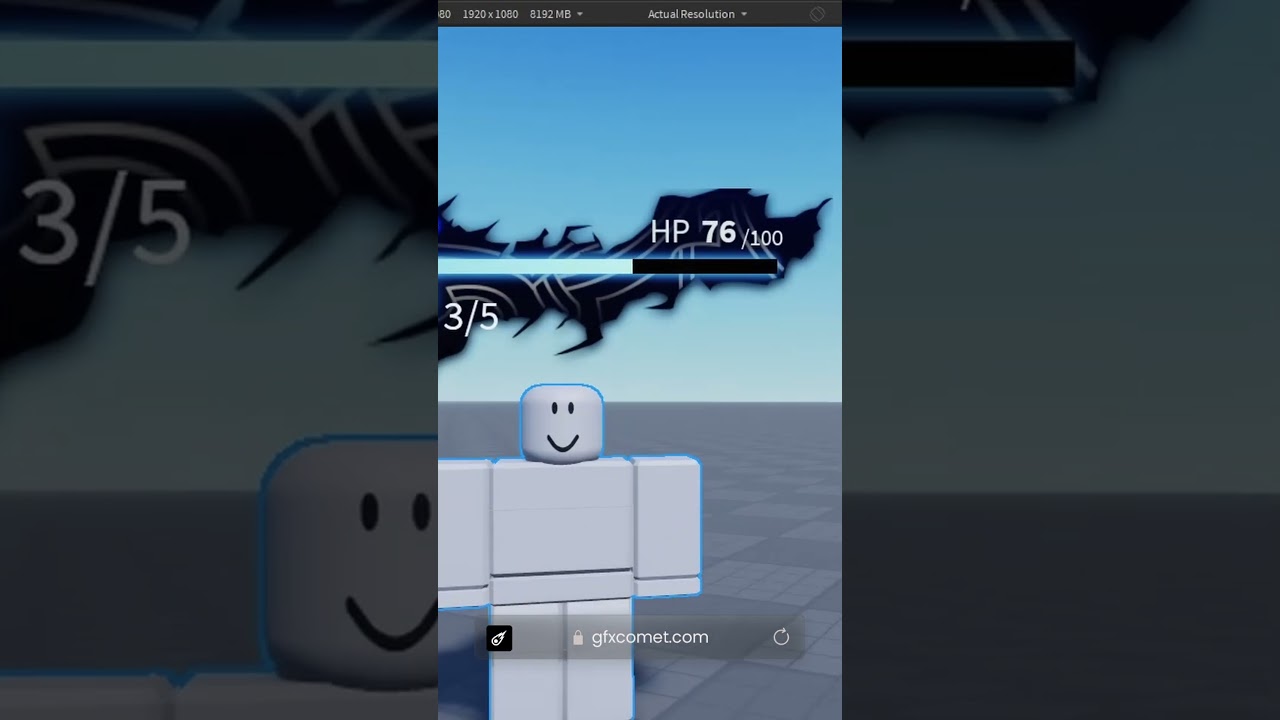 stylized anime health ui on a billboardGUI..