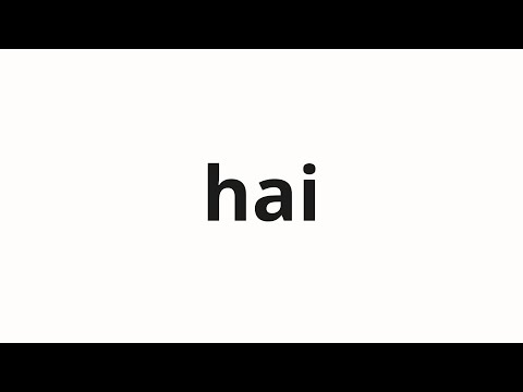 How to pronounce hai | 하이 (high in Korean)