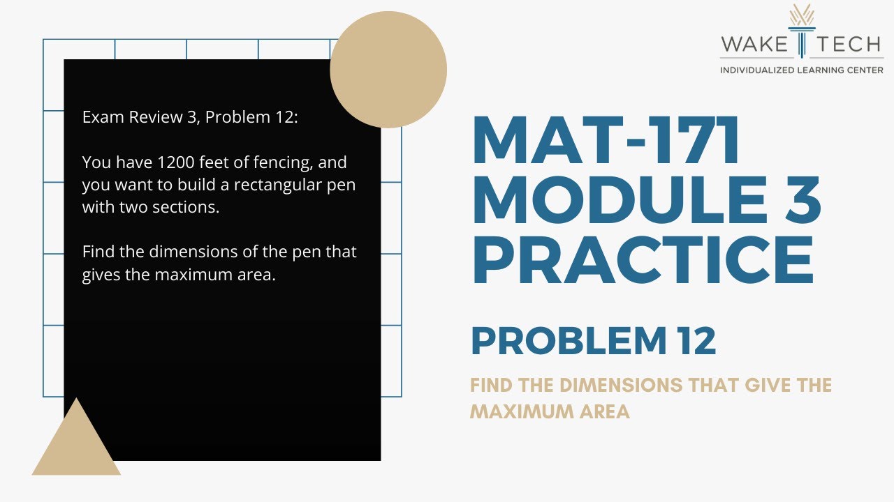 Mat-171 Module 3 Practice- Problem 12- Word Problem
