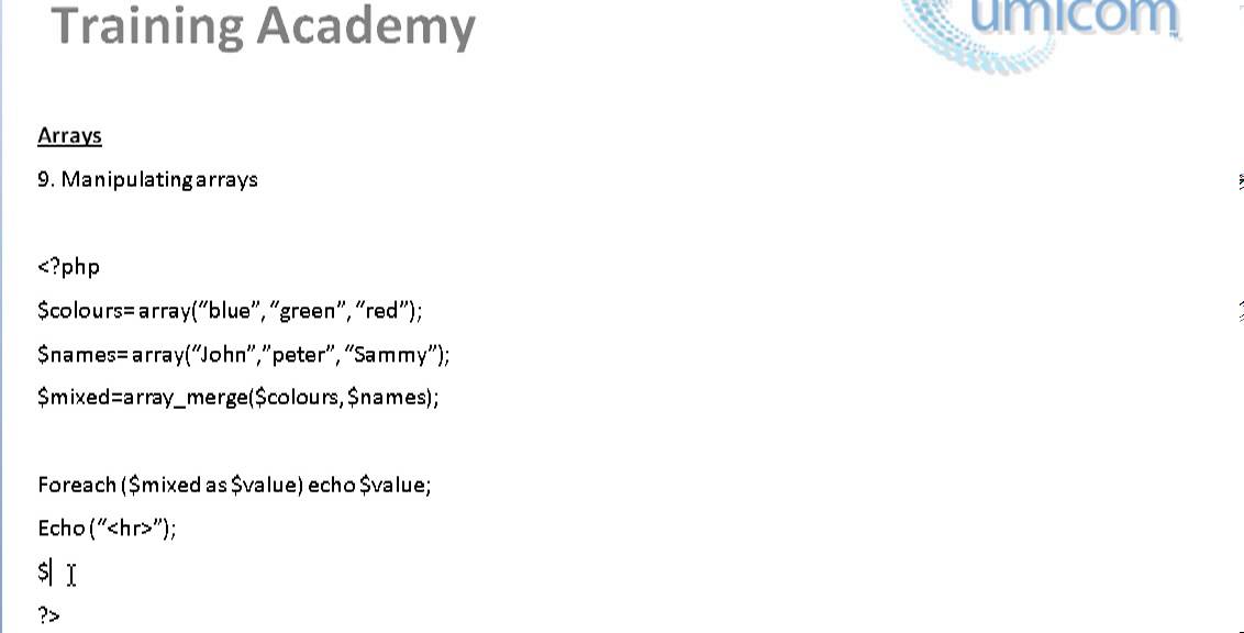 Part 39: Learning Programming (PHP Web Development) - Manipulating array, slice and merge arrays