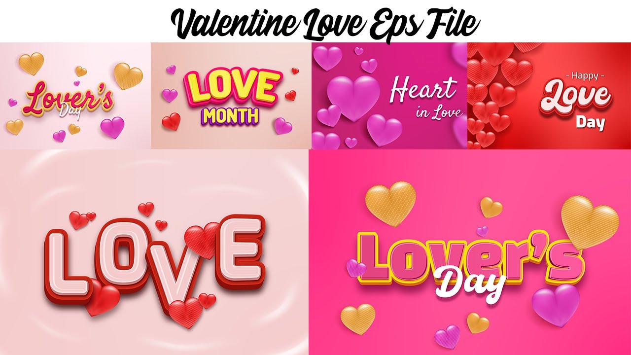 Valentine's Love 3D Text Effect Eps File Part 33 Free Download