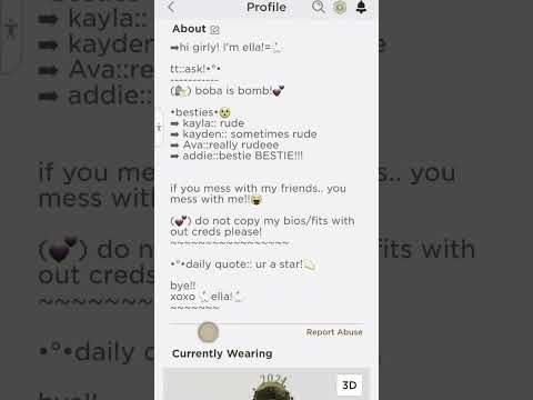 roblox bio ideas for girls!!???????????? please do not copy name!~~~~~????°mine!°°°