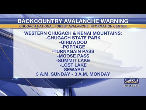 Backcountry avalanche warning issued for Southcentral Alaska