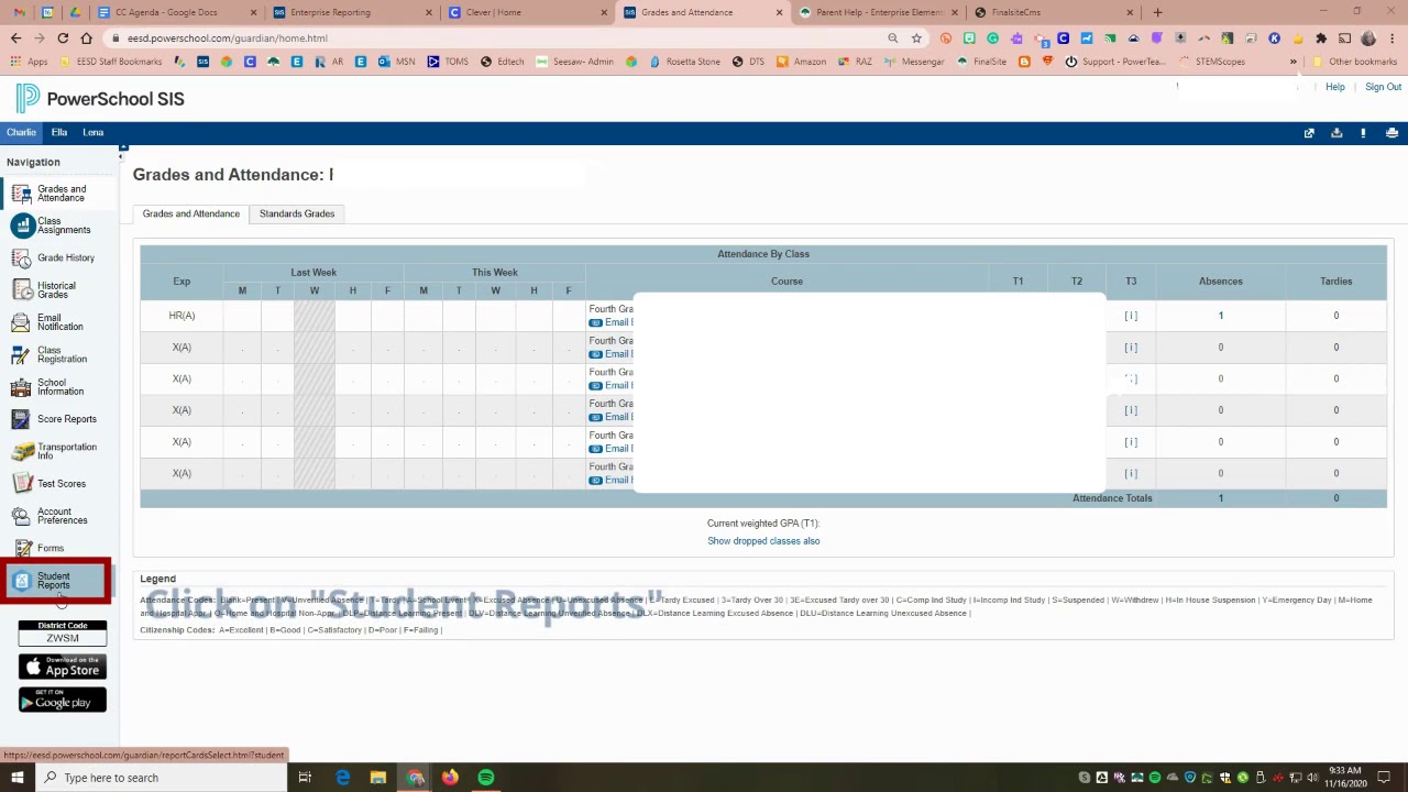 PowerSchool Parent: Accessing Report Cards