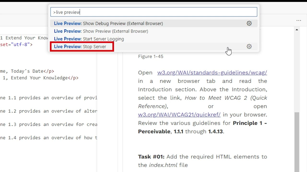 GitHub in MindTap - Using the Live Preview in Coding Labs