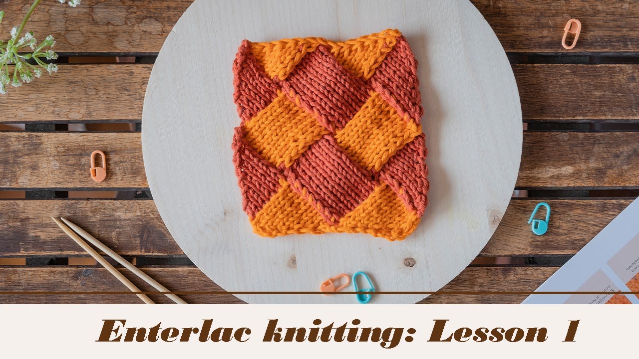 Entrelac knitting: Lesson 1 - First triangle row