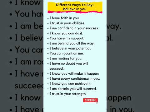 Different Ways To Say I believe in you. #shorts #englishspeaking