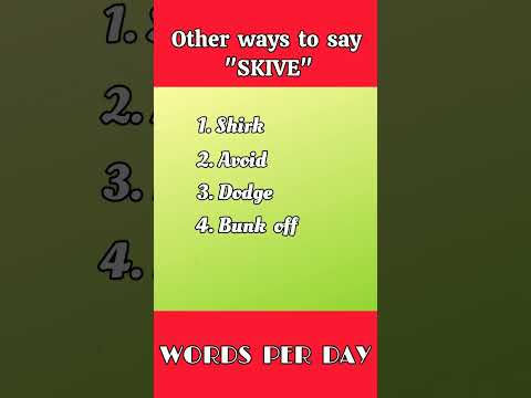 Another word for "SKIVE" #englishlearners #englishlearning #youtubeshorts