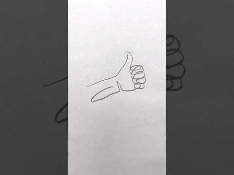 Thumbs up hand drawing in one line - Easy drawing || #shorts #arts