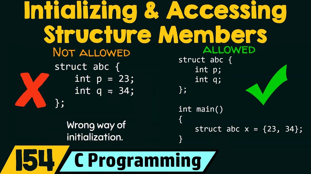 Initializing & Accessing the Structure Members