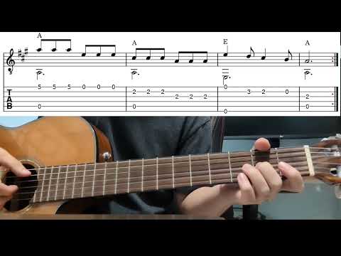 Row Row Row Your Boat - Easy Fingerstyle Guitar Playthrough Tutorial Lesson With Tabs