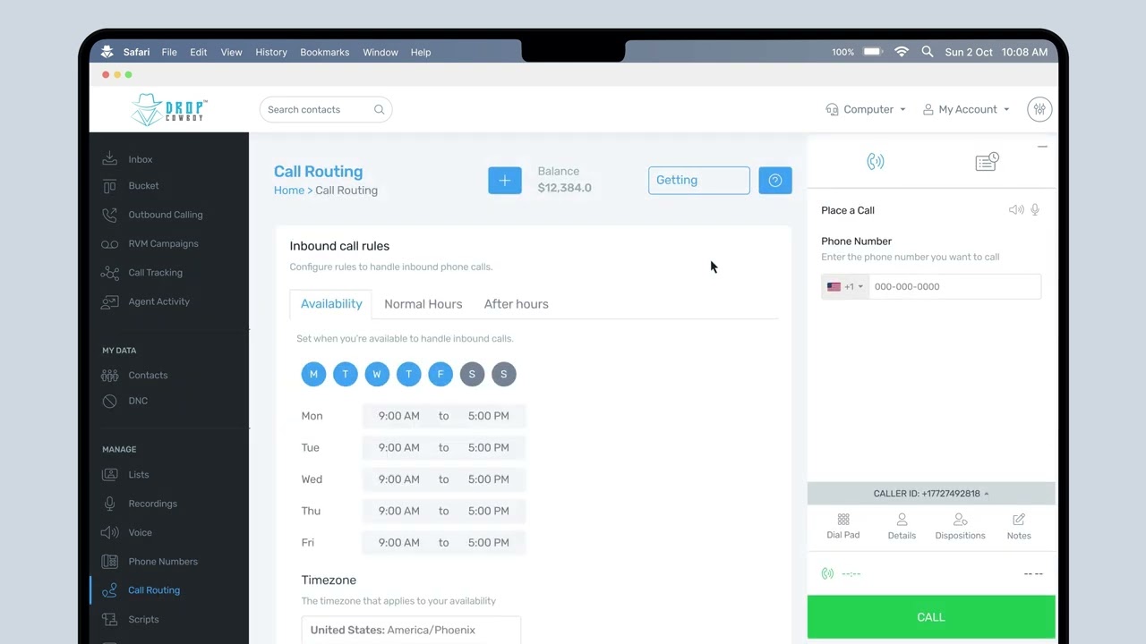 Drop Cowboy Voicemail Handling