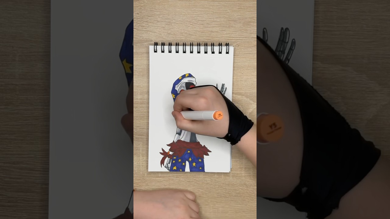 Drawing MOONDROP from FNAF with Ohuhu Markers! #drawing #art #shorts #satisfying