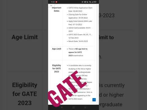 Application Form GATE 2023 #shorts
