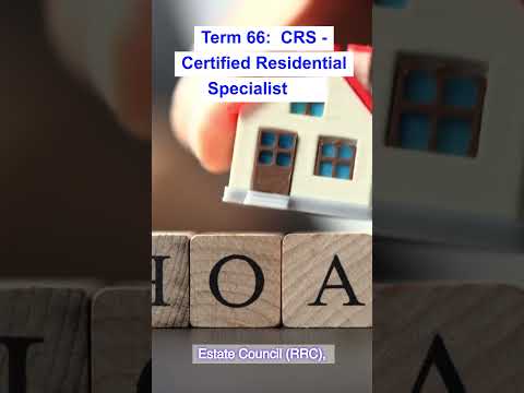 California Real Estate Exam 2024 - Term Collection 1 - Term 66: CRS