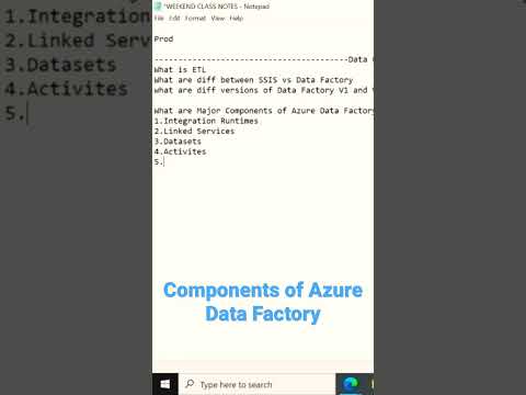 Azure Data Factory Major components? #adf #azure #datafactory #interviewquestion