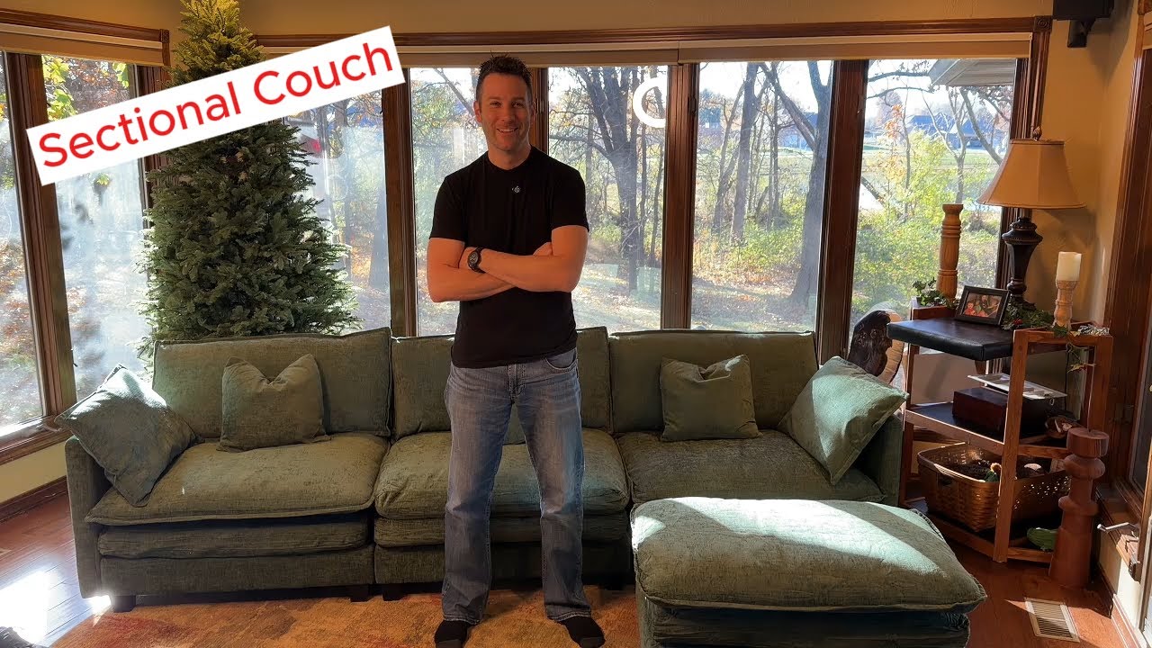 CAFUZY 111in Cloud L Shaped Sectional Sofa with Ottoman