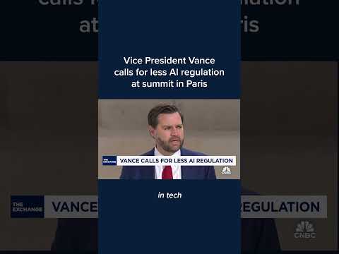 Vice President Vance calls for less AI regulation at summit in Paris
