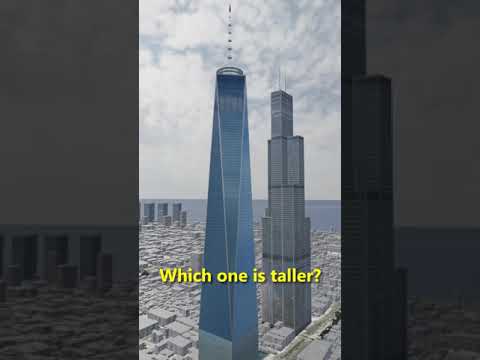 One World Trade Center and the Willis Tower | Size Comparison #Shorts