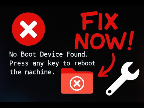 How to Fix No Boot Device Found Error 2025 | Press Any Key to Reboot the Machine