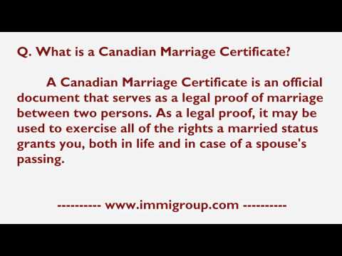 What Is A Canadian Marriage Certificate?