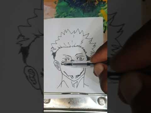 Drawing Ryomen sukuna #jjk #sukuna #anime #shorts