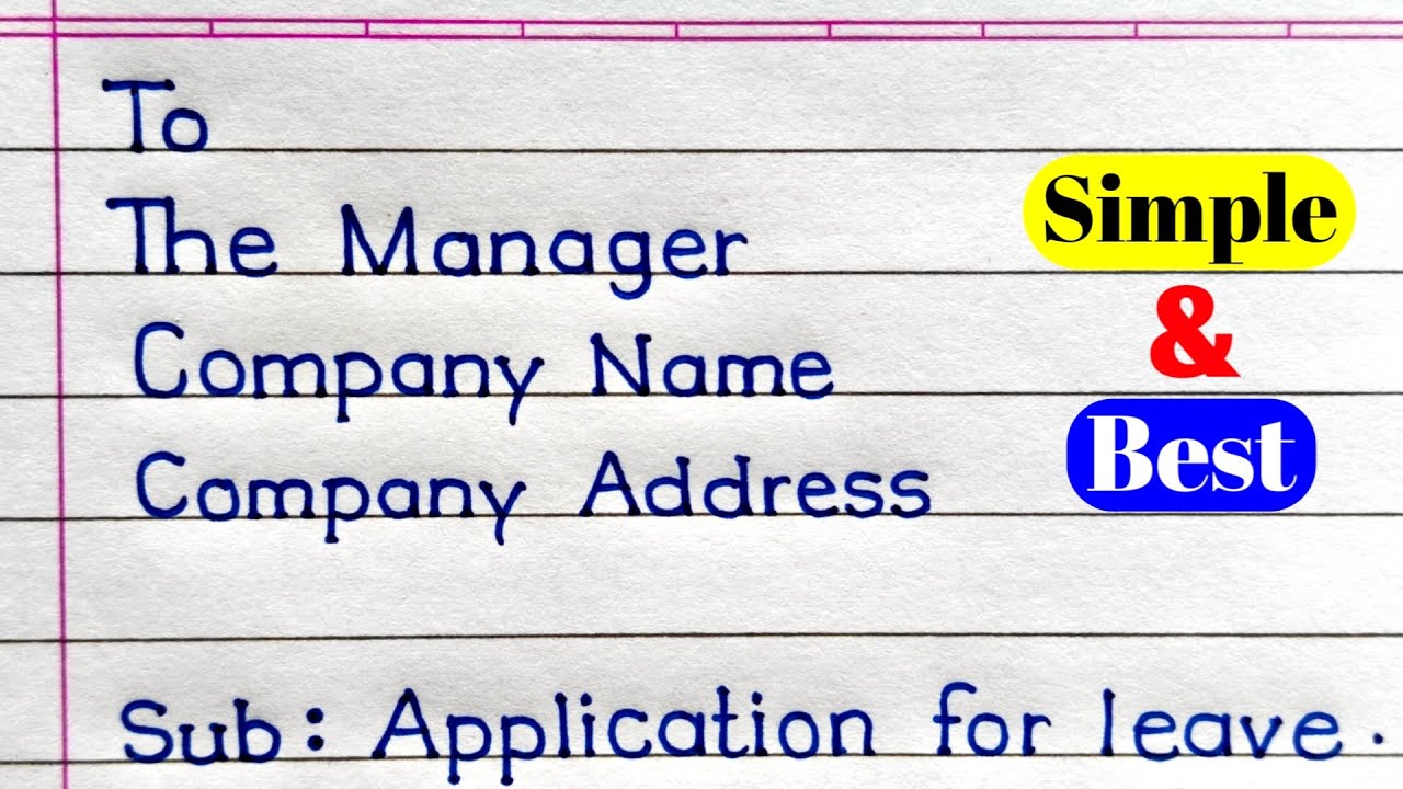 How To Write An Application In English | Application For Leave | Leave Application For Office |