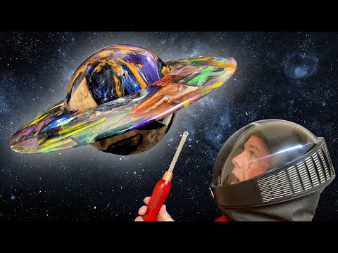 Woodturning Saturn from Resin Scraps and some Space Jokes!