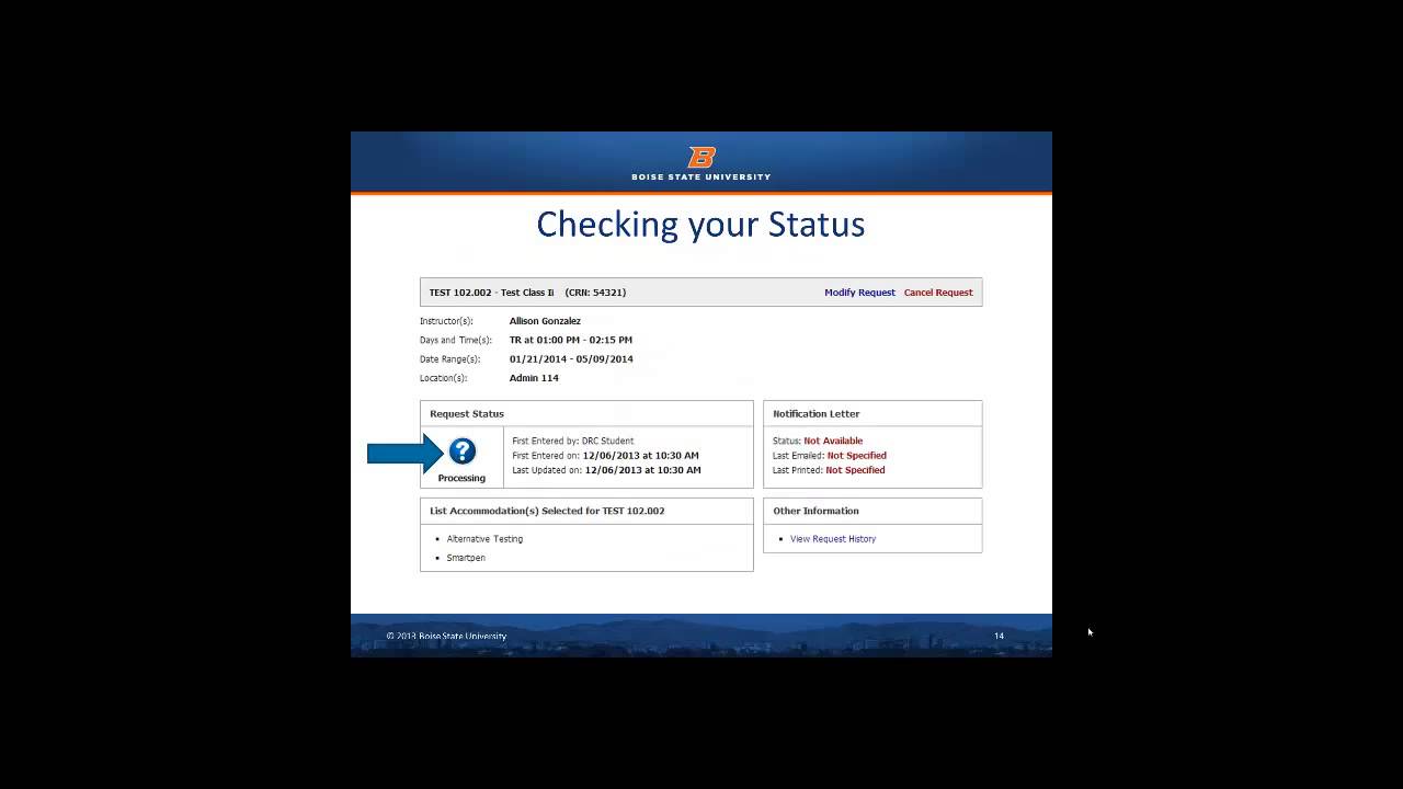 Tutorial for Requesting, Modifying, and Cancelling Accommodations