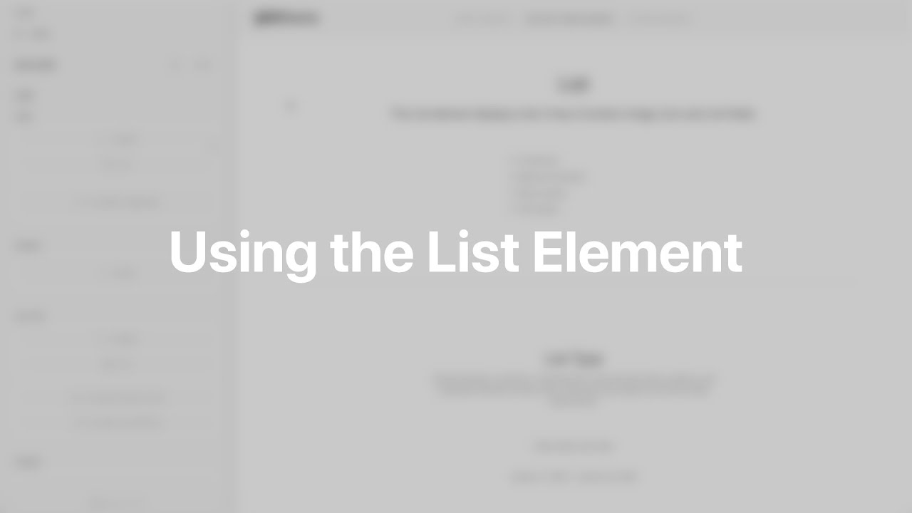 Using the List Element | YOOtheme Documentation