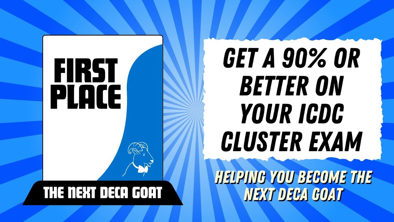 Get a 90% or better on your #DECA #ICDC Cluster Exam