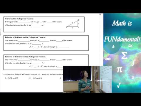 8.1 Geometry - Pythagorean Theorem and its Converse