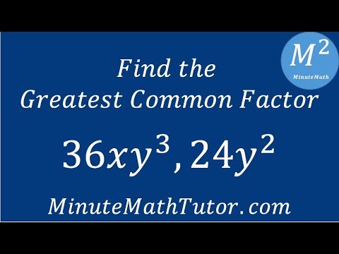Find the Greatest Common Factor of 36xy^3 and 24y^2