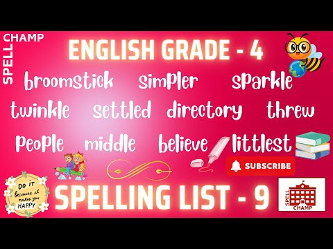 English Grade 4 Spelling List 9