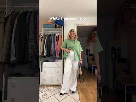 Wide leg white trousers 5 ways! #autumnoutfits #whitetrousers #stylinginspo