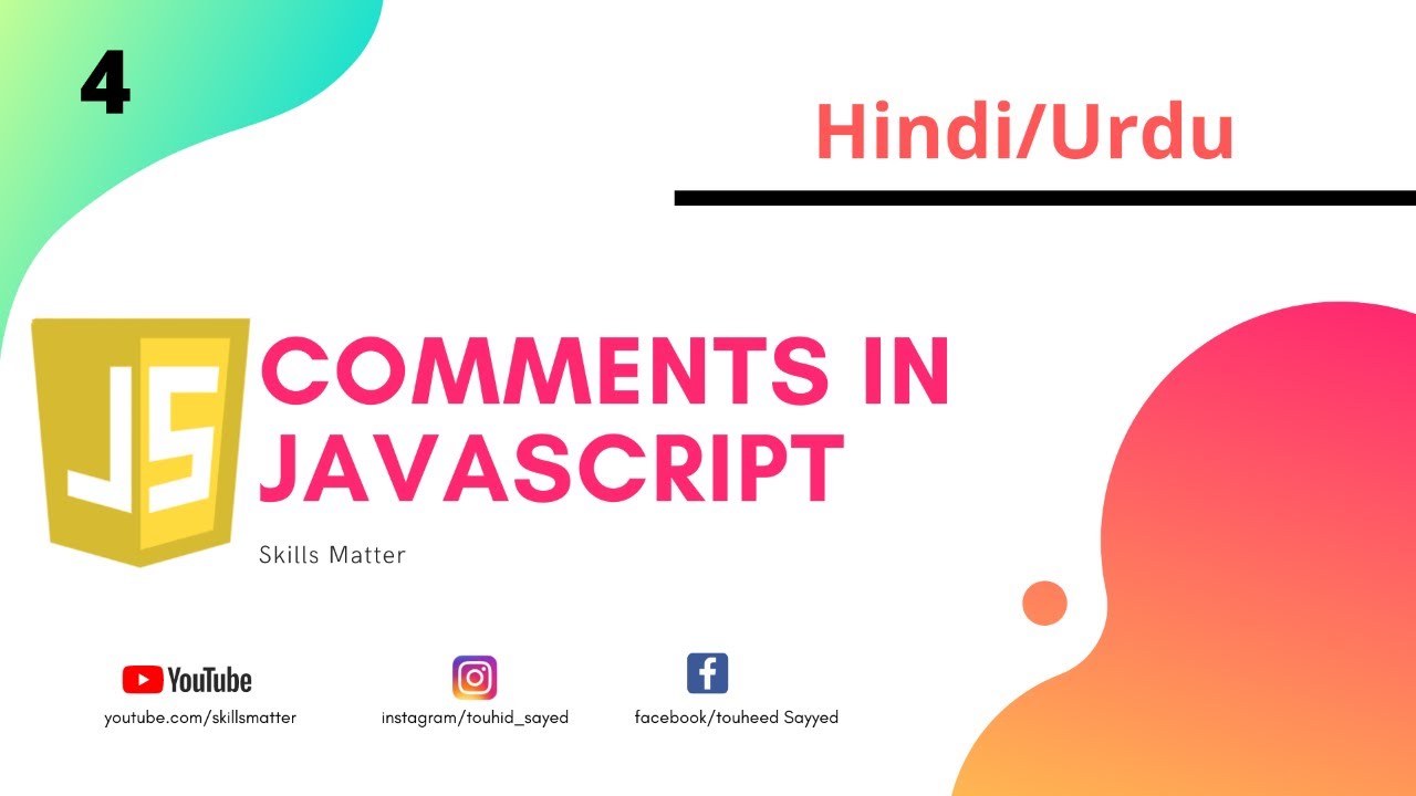 JavaScript Comments Tutorial in Hindi / Urdu 2020