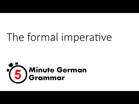 The formal imperative (5-Minute German Grammar)