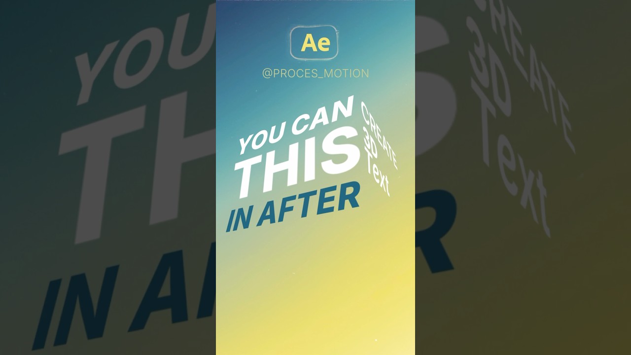 3D text animation in after effects #aftereffectstutorial #aftereffects  #tips #tutorial #animation