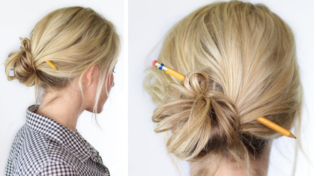 Pencil Bun | Easy style for school