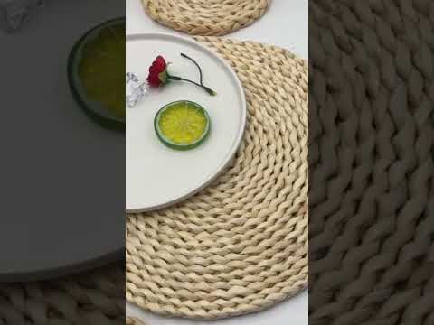 Handmade Round Placemat, Heat insulating Table Mat Flower Shaped Tableware Mat Mats & Pads