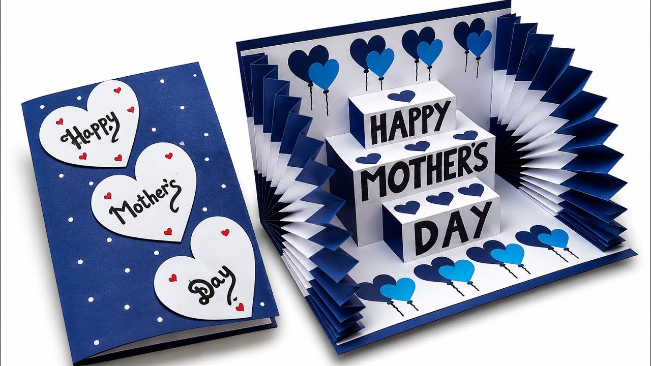 DIY Mother’s Day Pop Up Card 💙 | Easy Handmade 3D Card for Mom | Beautiful Paper Craft
