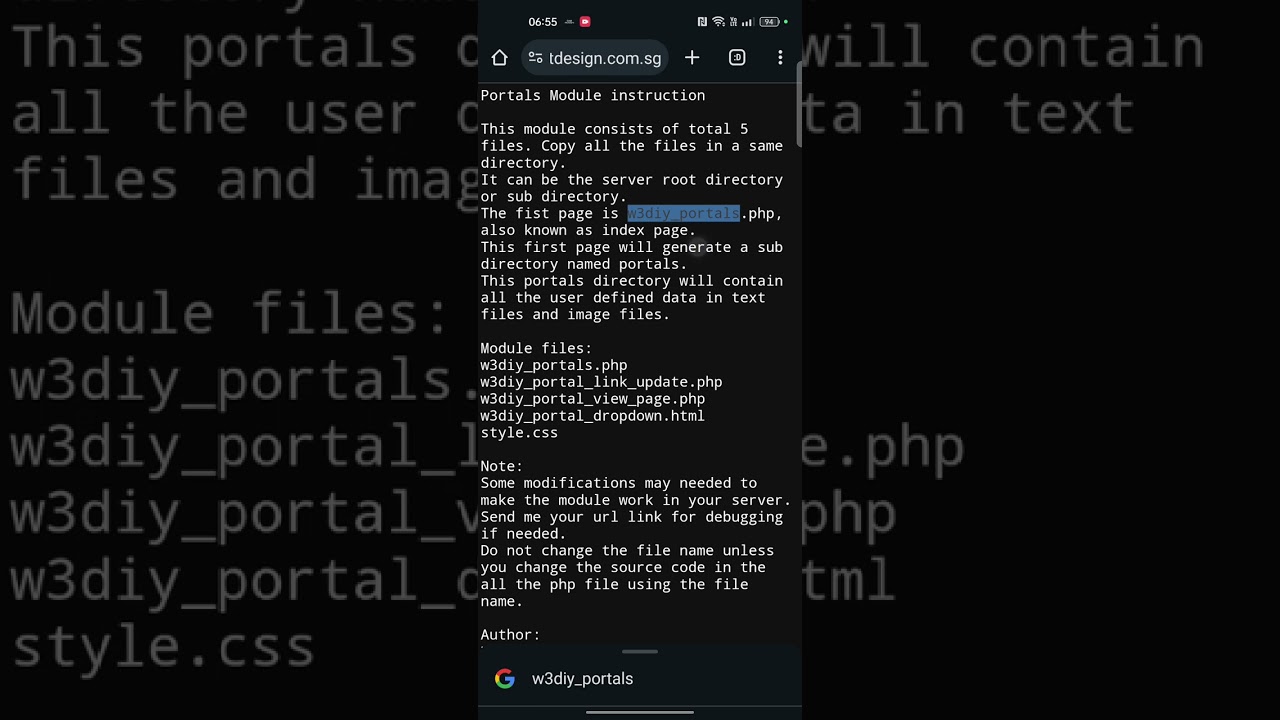 W3DIY portal model source code download