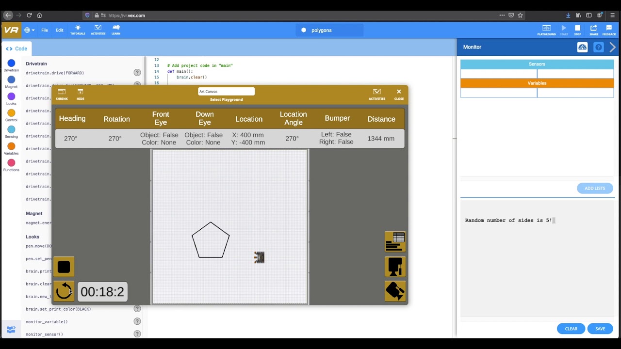 Draw a Polygon (Python VEXCode VR)