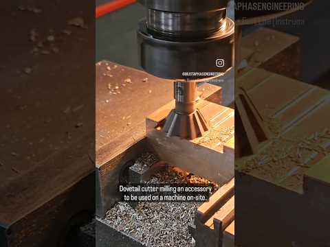 Dovetail cutter milling an accessory to be used on a machine on-site.