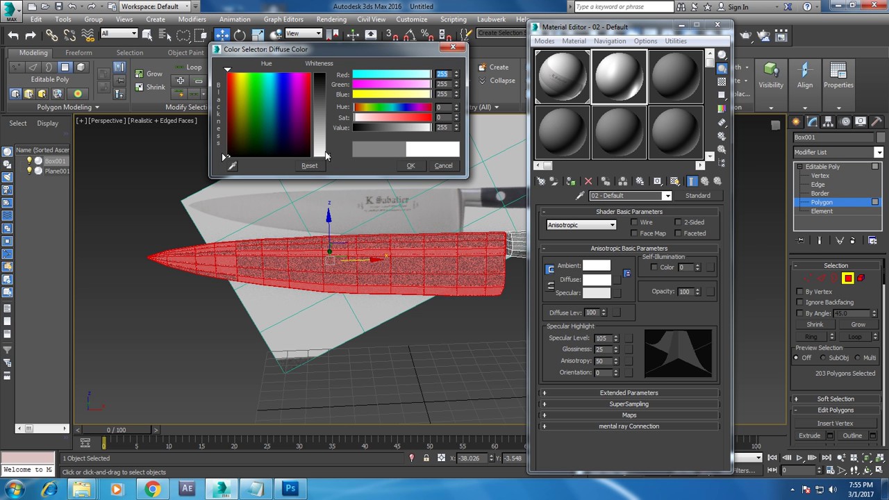 Tutorial on Modeling a Kitchen Knife in 3dsmax.