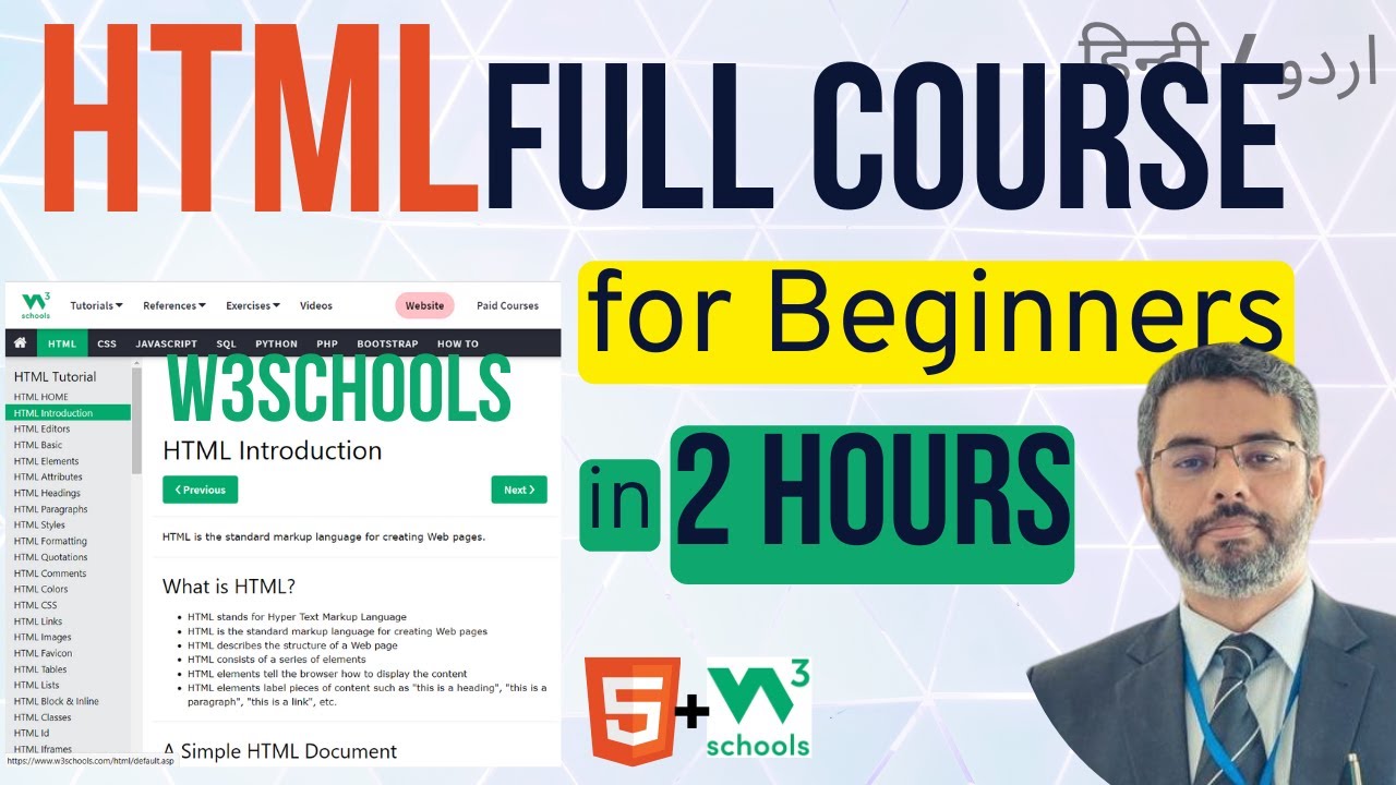 W3Schools HTML Tutorial in Hindi | W3Schools HTML tutorial for beginners | HTML full Course