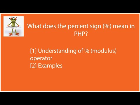 [Solved] What does the percent sign (%) mean in PHP?